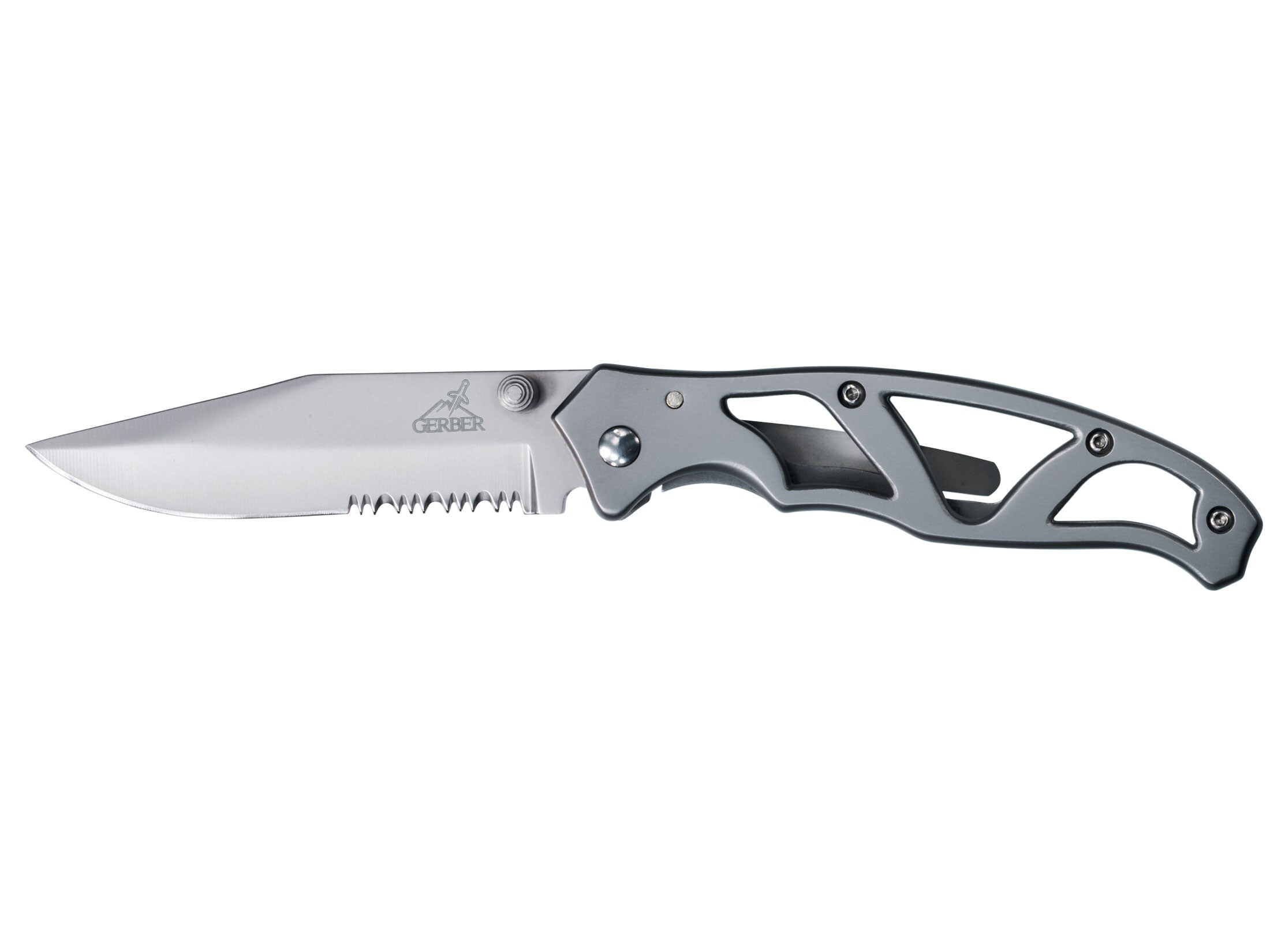Gerber Paraframe I Folding Knife 3.01 Partially Serrated Ti-Gray SS