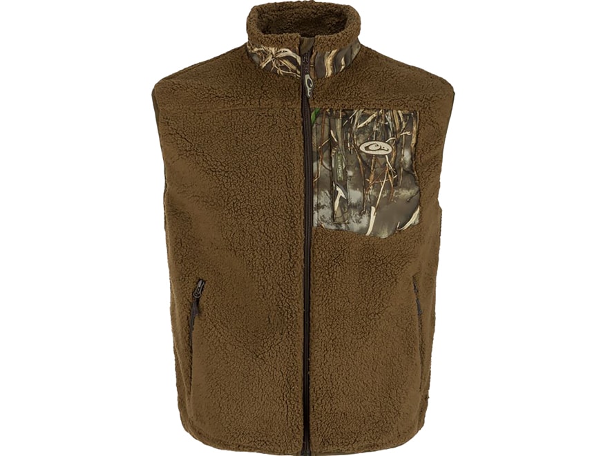 Drake Men's Sherpa Fleece Hybrid Liner Vest Realtree Timber XL