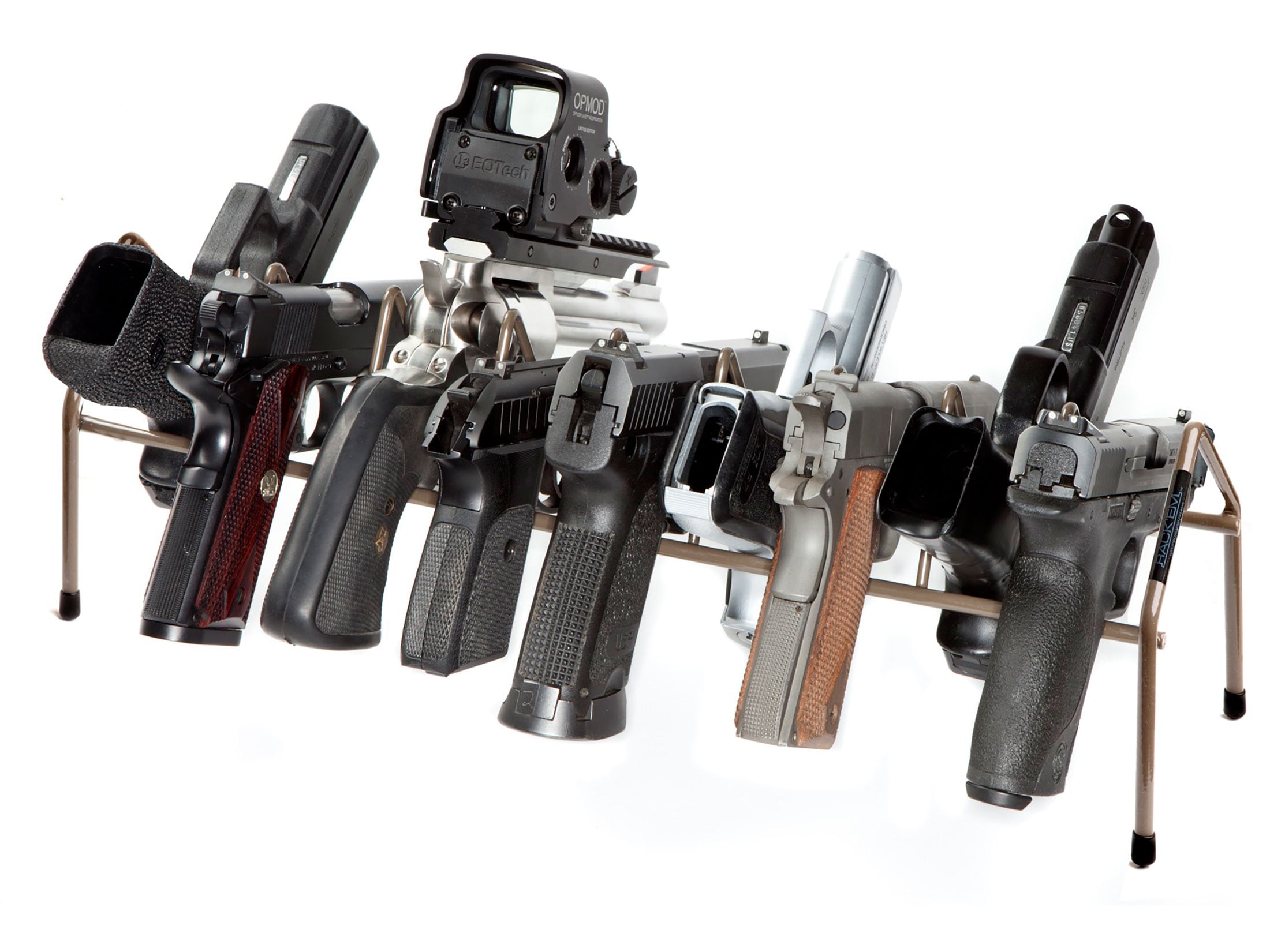 Rack'Em Racks 9 Pistol Economy Pistol Rack Brown