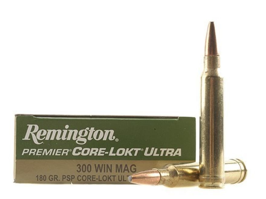 Remington Premier Ammo 300 Winchester Mag 180 Grain Core-Lokt Ultra