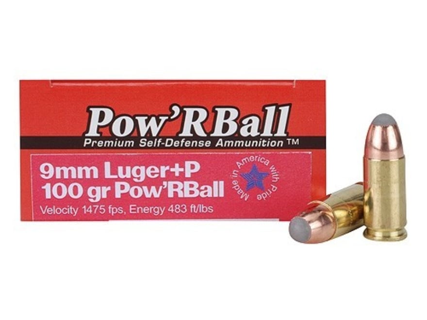 Glaser Pow'RBall 9mm Luger +P Ammo 100 Grain Glaser Pow'RBall Polymer