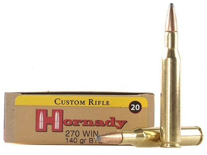 Hornady Custom 270 Winchester Ammo 140 Grain Hornady Interlock