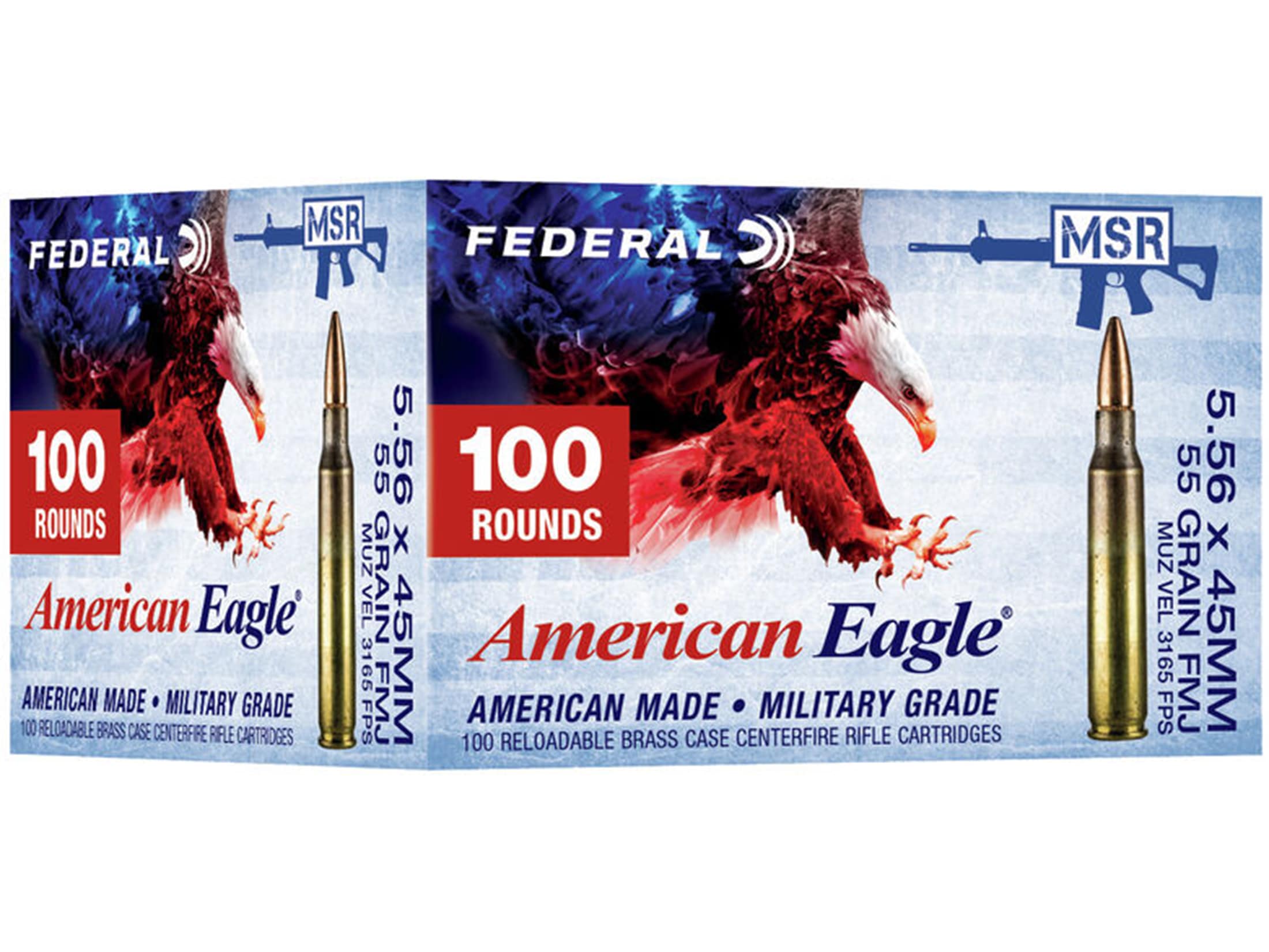 Federal American Eagle Ammo 5.56x45mm NATO 55 Grain XM193 Full Metal