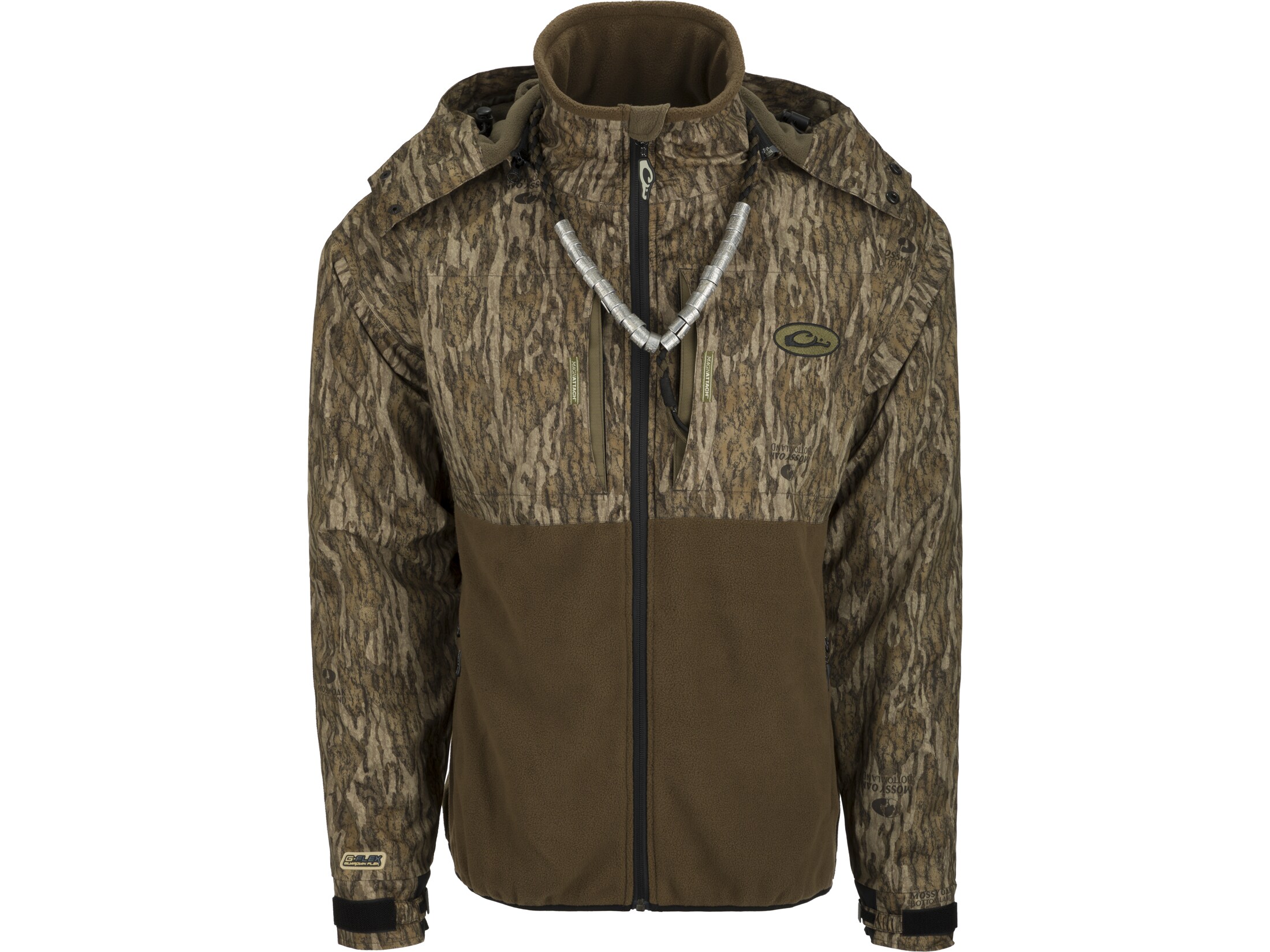 Drake Men's Guardian Flex Fleece Eqwader Full Zip Hooded Jacket Mossy