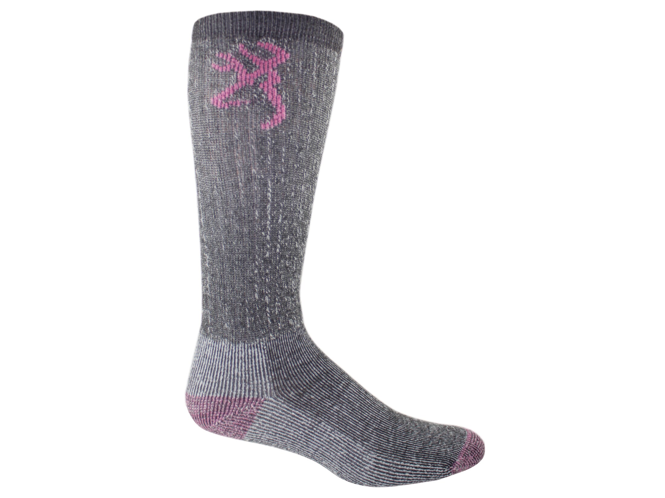 Browning Women's Angora Midweight Boot Socks Merino Wool Blend Gray
