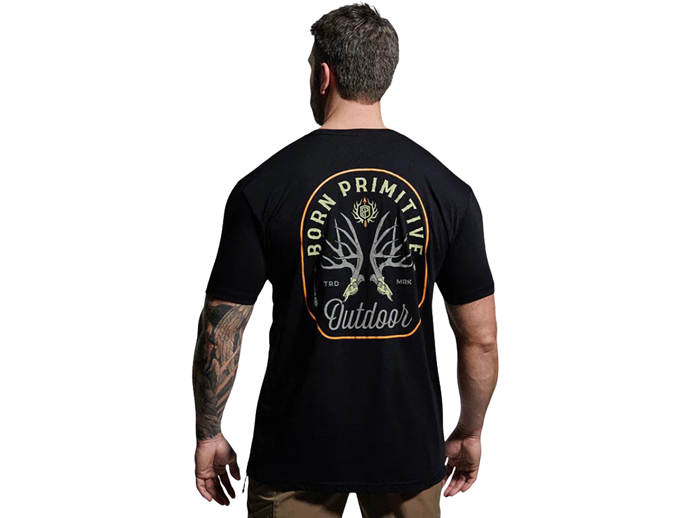 Born Primitive Men's Outdoor Mule Deer Badge Short Sleeve Crew Neck T