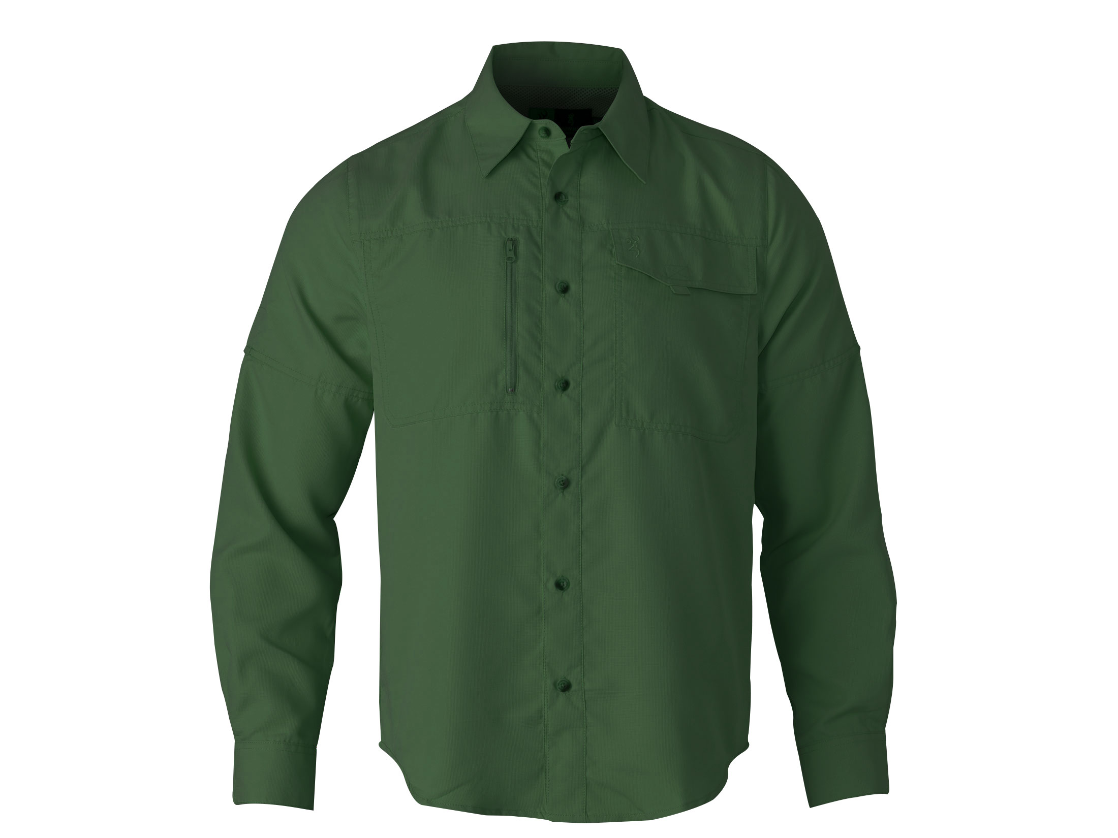 Browning Men's Phenix Shooting Long Sleeve Shirt Polyester Dark Olive