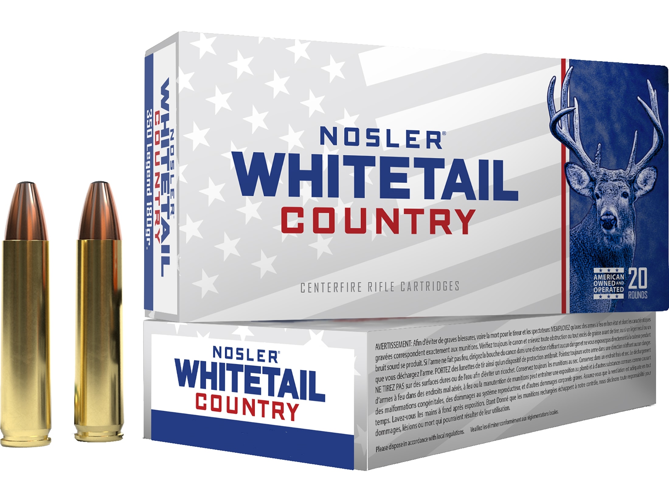 Nosler Whitetail Country 400 Legend Ammo 215 Grain Straight Wall