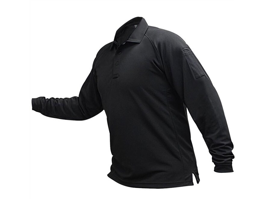 Vertx Men's Coldblack Performance Polo Shirt Long Sleeve Polyester Tan