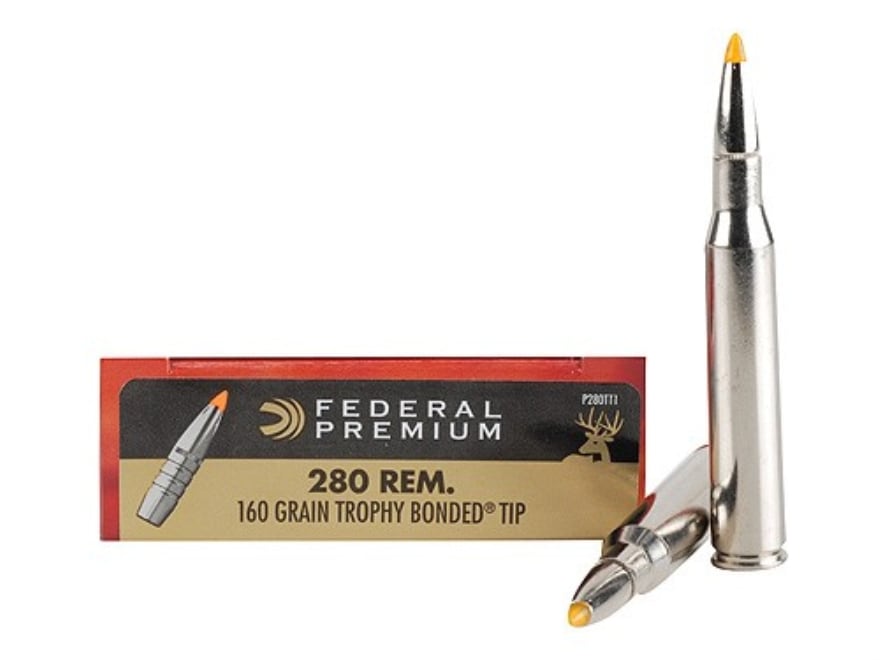 Federal Premium Ammo 280 Remington 160 Grain Trophy Bonded Tip Box of