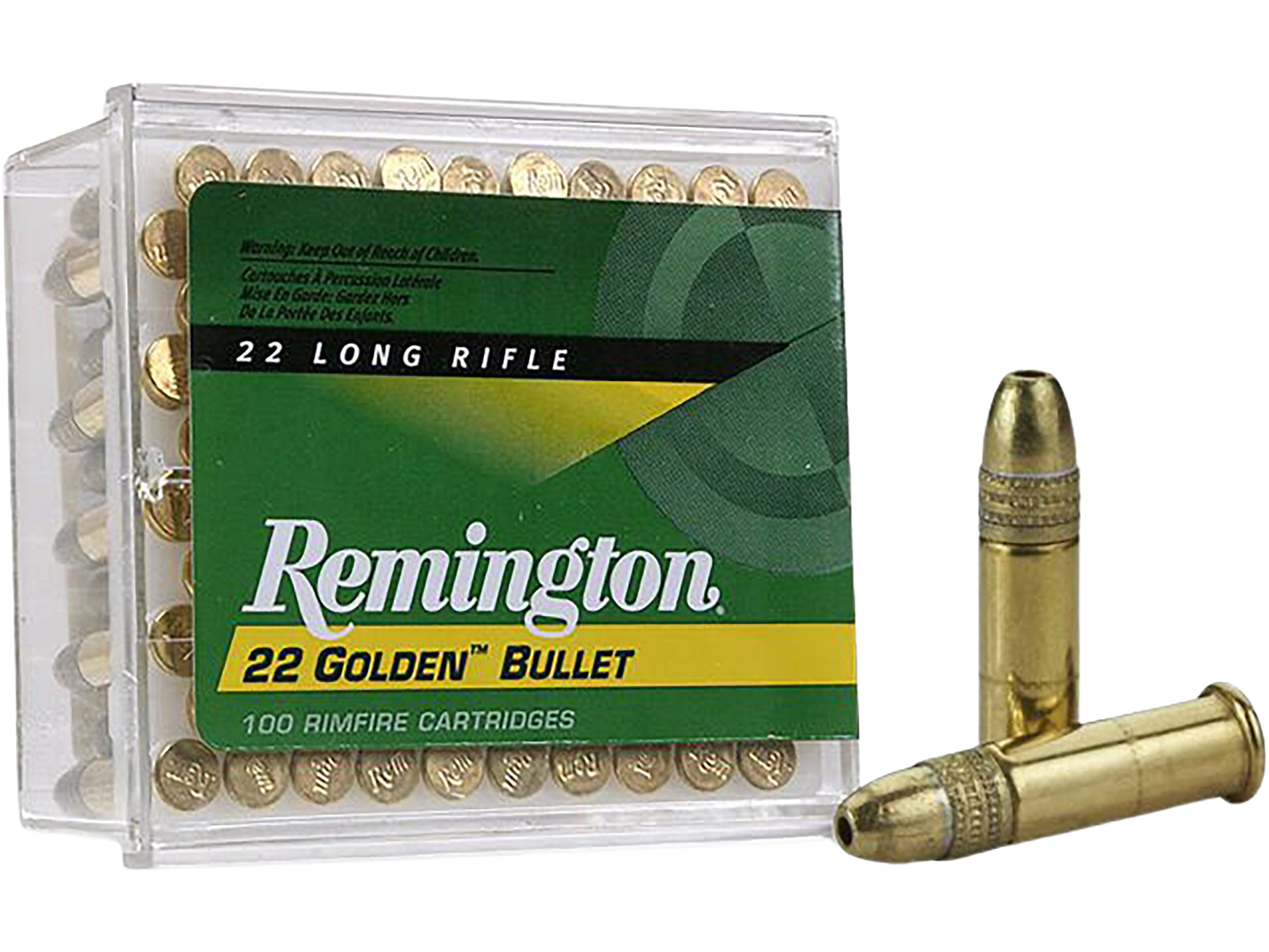 Remington Golden Bullet Ammo 22 Long Rifle 36 Grain Plated Lead Hollow