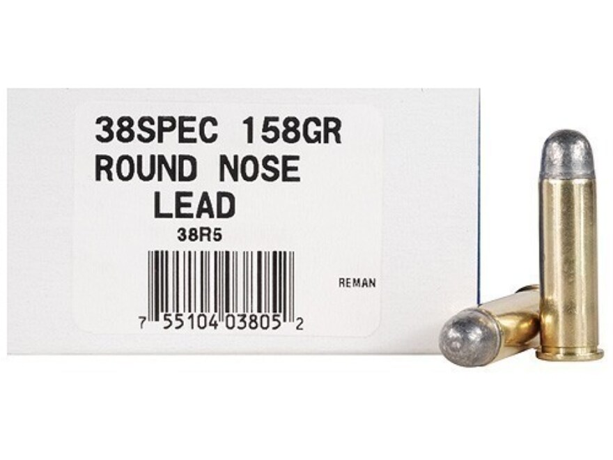 Ultramax Remanufactured 38 Special Ammo 158 Grain Round Nose Box of 50