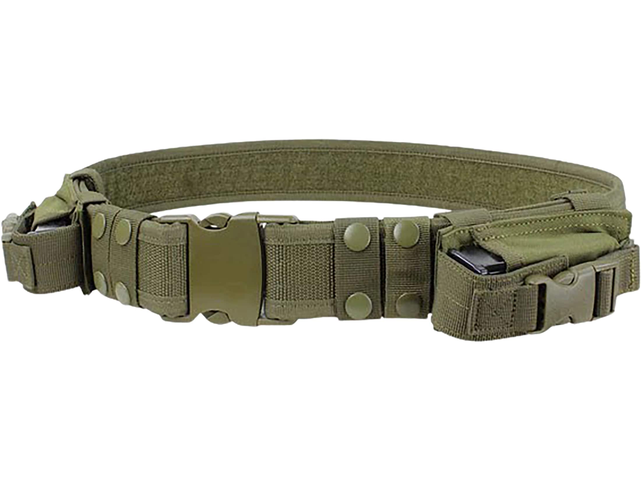 Condor Adjustable Tactical Belt 2 Removable Pistol Mag Pouches Black