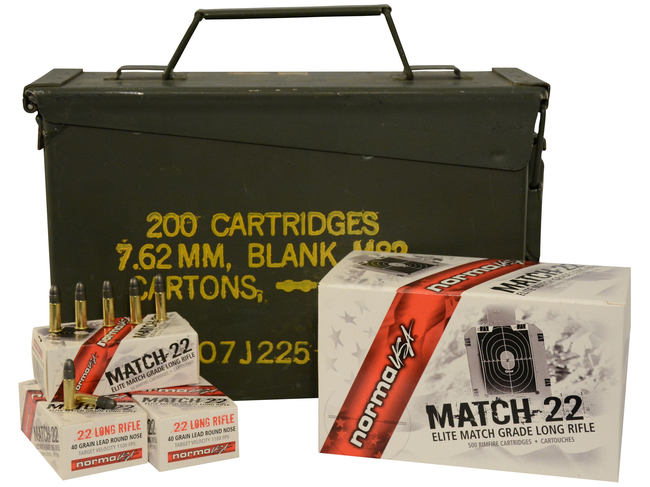 Norma Match-22 22LR Ammo 40 Grain Lead Round Nose Subsonic Surplus