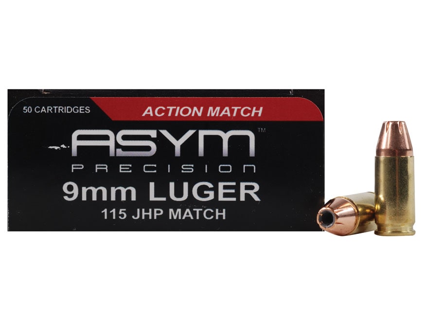 ASYM Precision Action Match 9mm Luger Ammo 115 Grain Jacketed Hollow