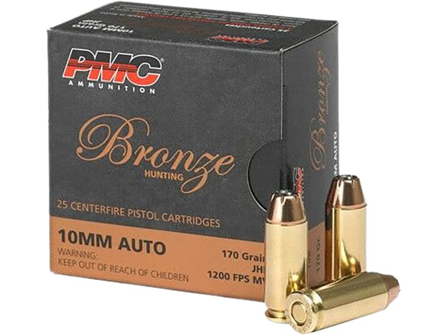 PMC Bronze Hunting 10mm Auto Ammo 170 Grain Jacketed Hollow Point Box