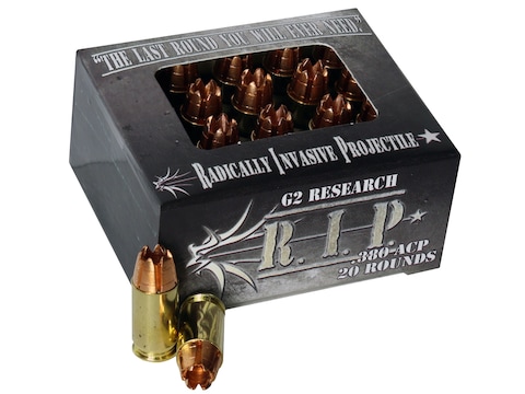 G2 Research R.I.P. Ammo 380 ACP 62 Grain Radically Invasive Projectile