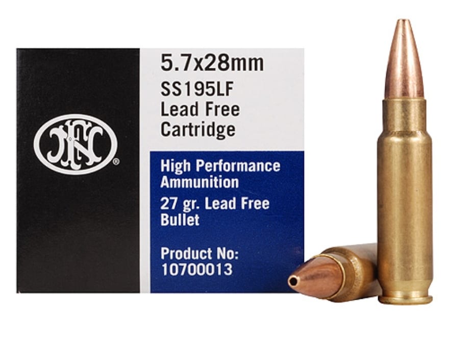 FN SS195LF Ammo 5.7x28mm FN 27 Grain Jacketed Hollow Point Lead-Free
