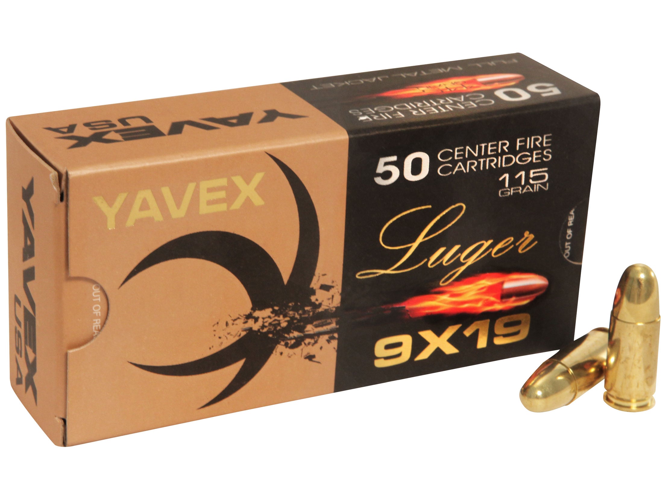 Yavex 9mm Luger Ammo 115 Grain Full Metal Jacket Case of 1500 (30