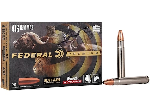 Federal Premium Safari Ammo 416 Remington Mag 400 Grain Swift A-Frame