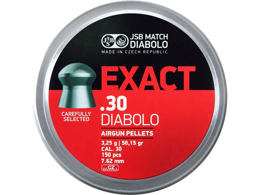 JSB Exact Air Gun Pellets 30 Cal 50 15 Grain Tin Of 150 JSB Exact Air Gun Pellets 30 Cal 50 15 Grain Tin Of 150