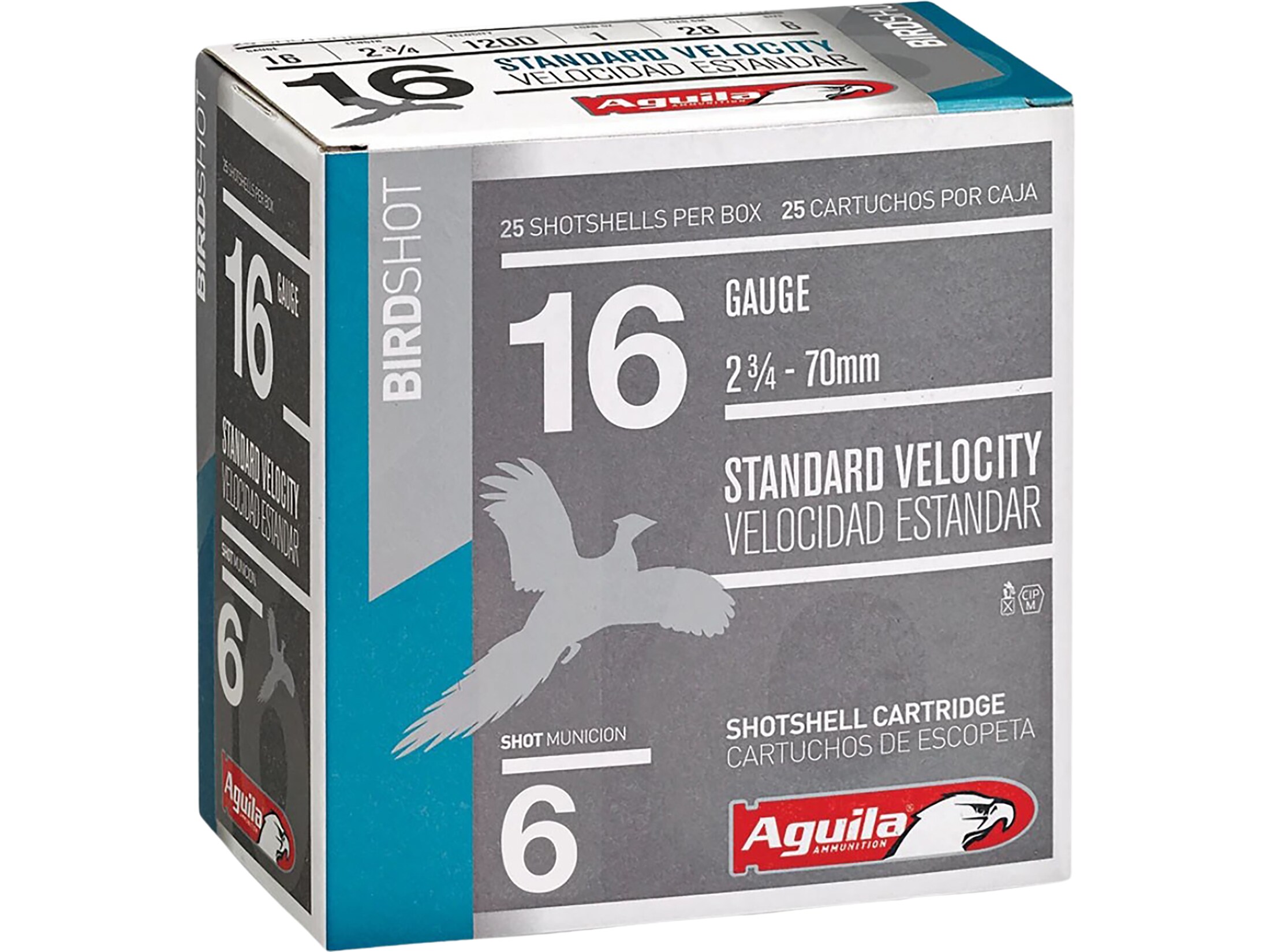 Aguila Standard Velocity Ammo 16 Ga 2-3/4 1oz #7-1/2 Shot Box of 25
