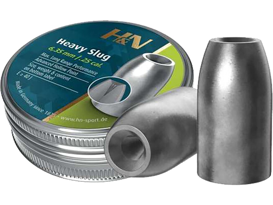 H&N Hollow Point Slugs H&N Slug HP .25 Caliber Hollow Point Air Gun ...