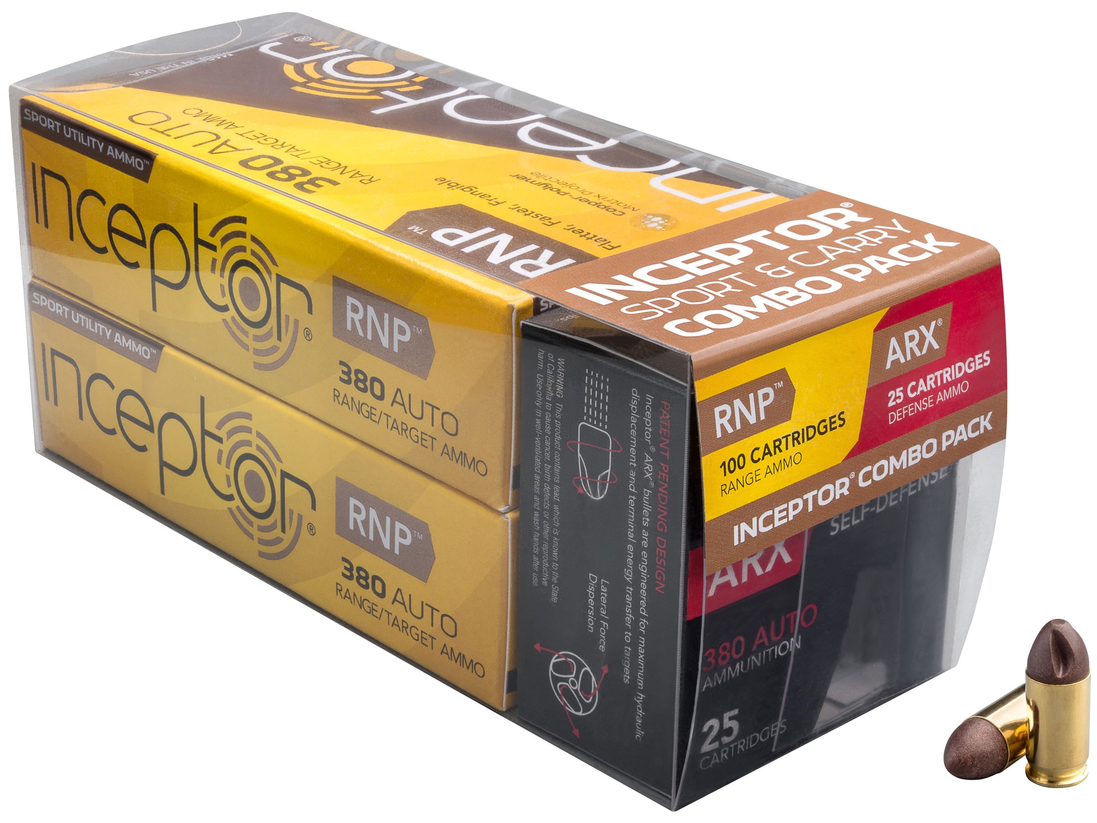 Inceptor Sport Carry 380 ACP Ammo 56 Grain ARX Preferred Defense 60