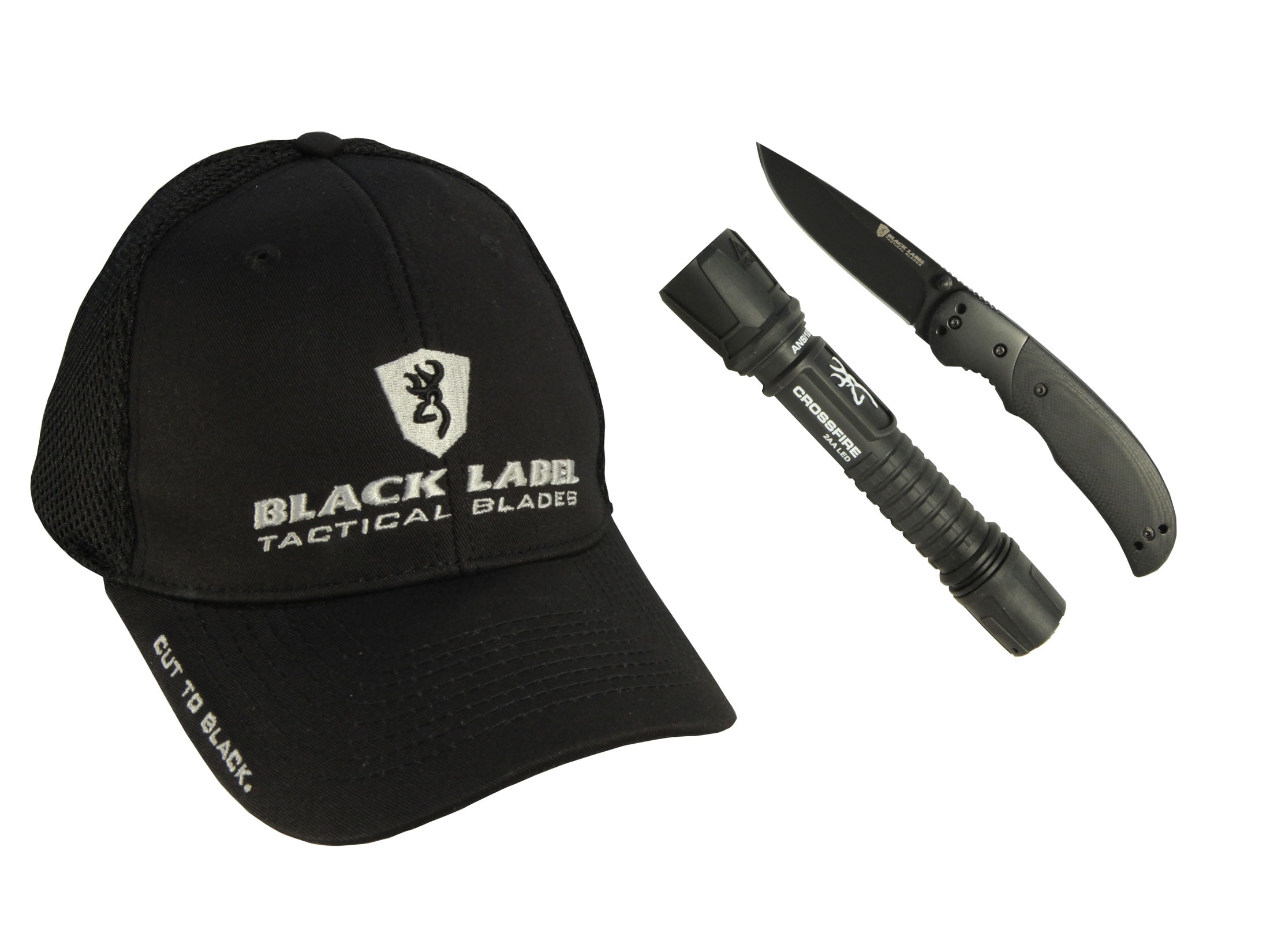 Browning Cut to Black Knife, Flashlight Cap Combo