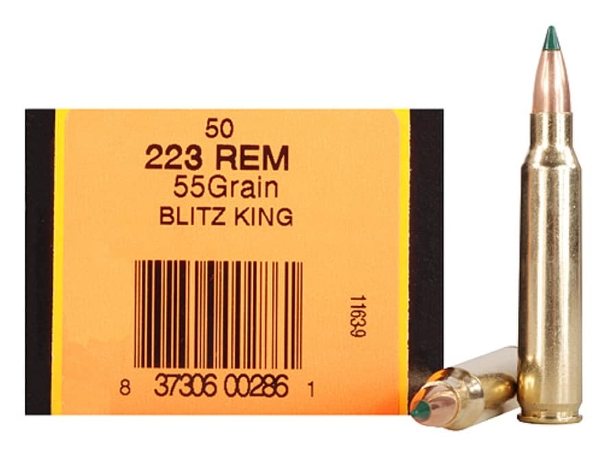 HSM 223 Remington Ammo 55 Grain Sierra BlitzKing Polymer Tip Case of