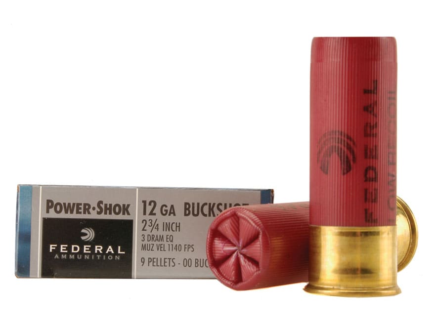 Federal Premium Power-Shok Low Recoil 12 Ga Ammo 2-3/4 #00 Buckshot 9