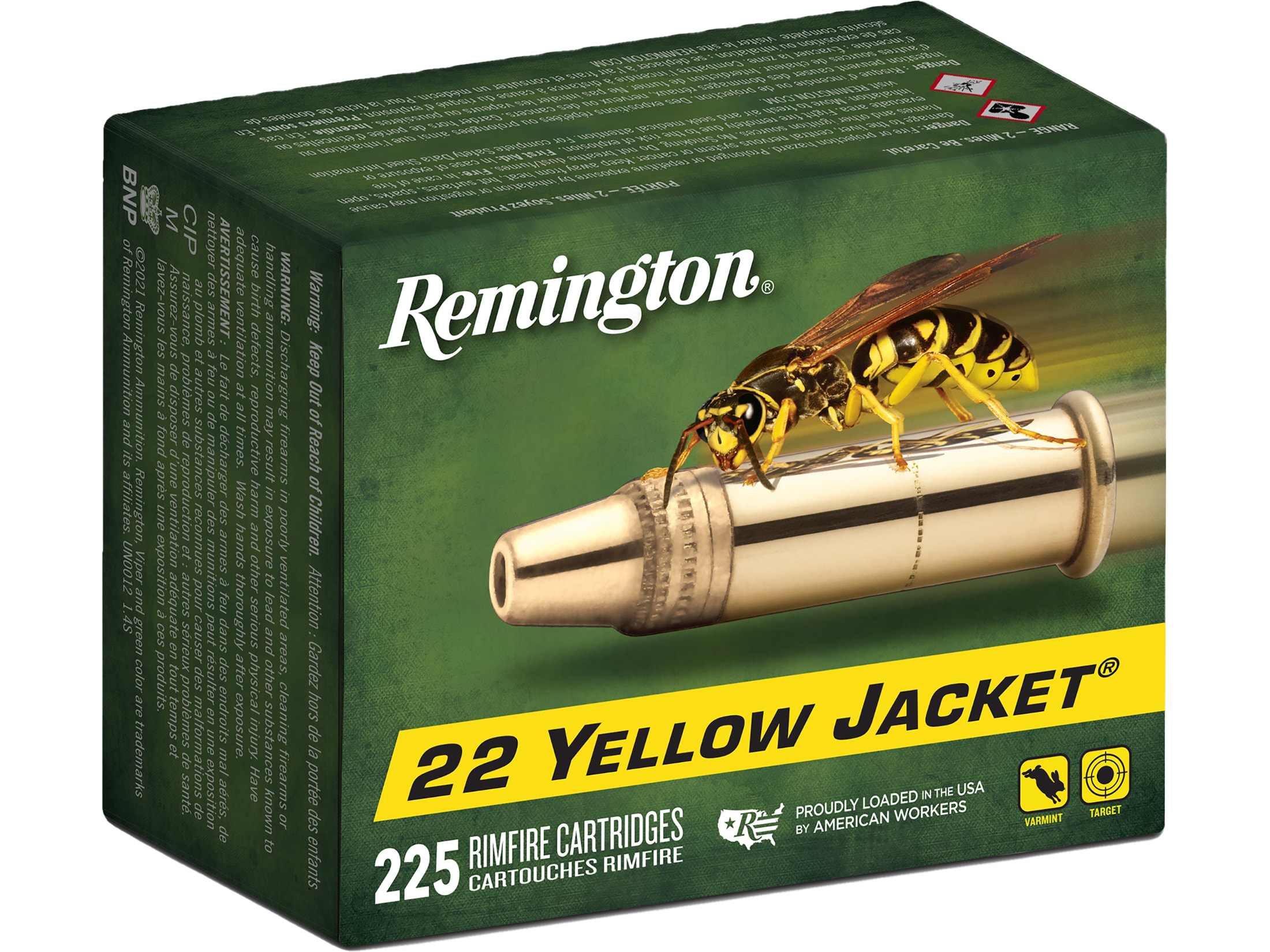 Remington Yellow Jacket Ammo 22 Long Rifle 33 Grain Plated Truncated