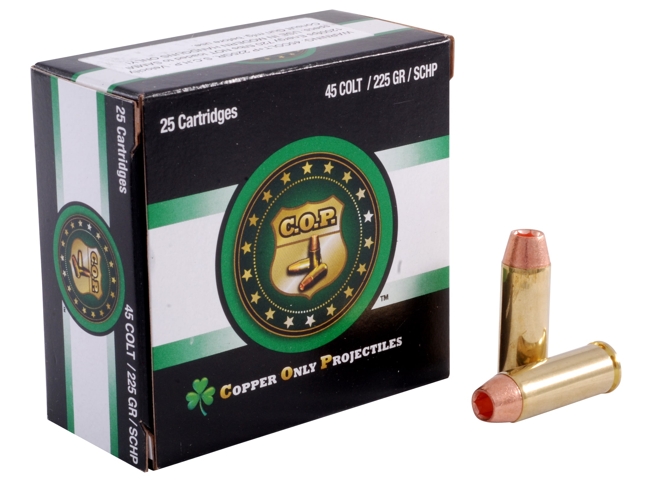 Copper Only Projectiles (C.O.P.) Ammo 45 Colt (Long Colt) +P 225 Grain