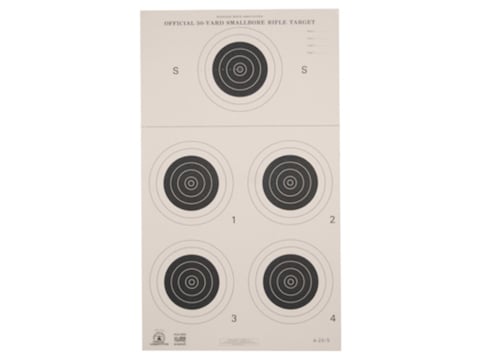 NRA Official Smallbore Rifle Targets A-23/5 50-Yard Paper Pack of 100
