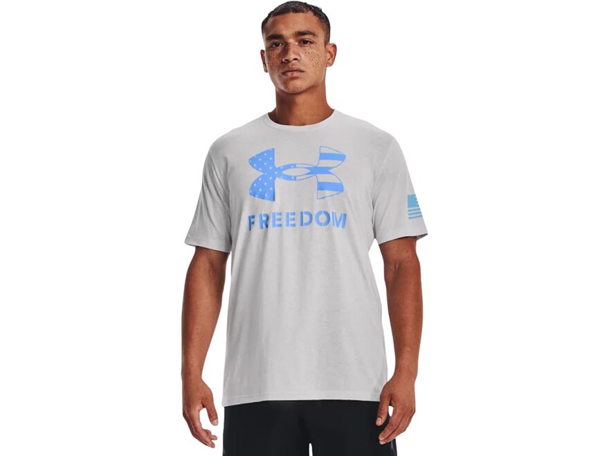 Under Armour Men's New Freedom Logo Short Sleeve T-Shirt Halo Gray