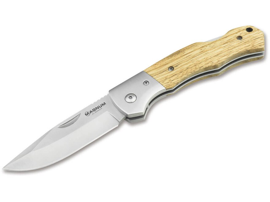 Boker Mag Rustic Folding Knife 3.35 Spear Point 440A Stainless Satin