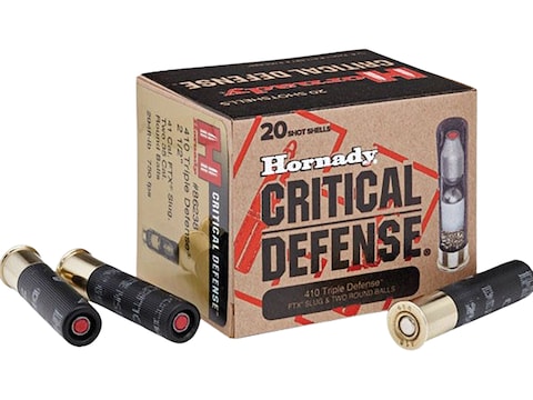 Hornady Critical Defense Ammo 410 Bore 2-1/2 41 Cal FTX Slug over two