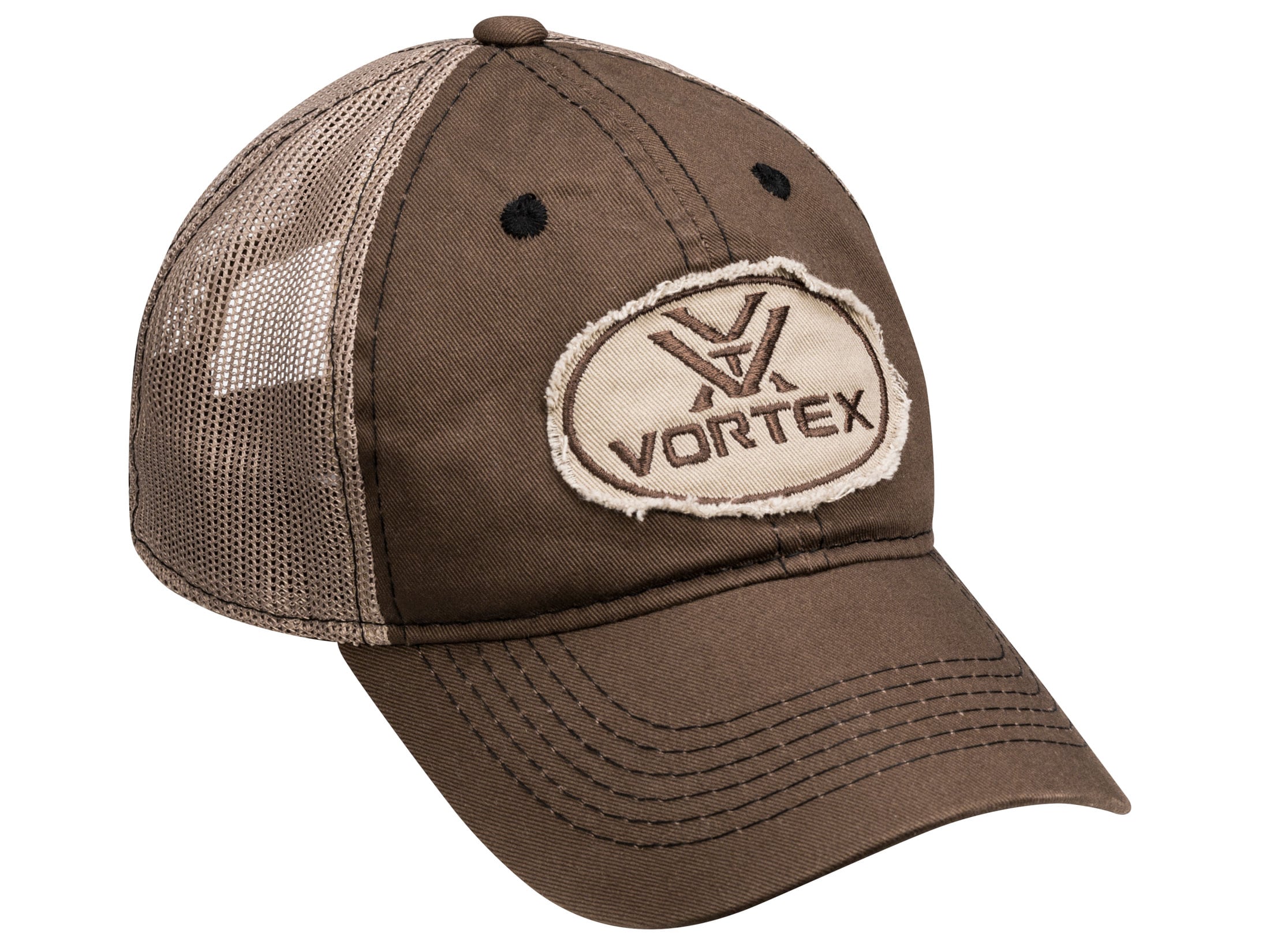 Vortex Optics Frayed Patch Mesh Back Logo Cap Brown