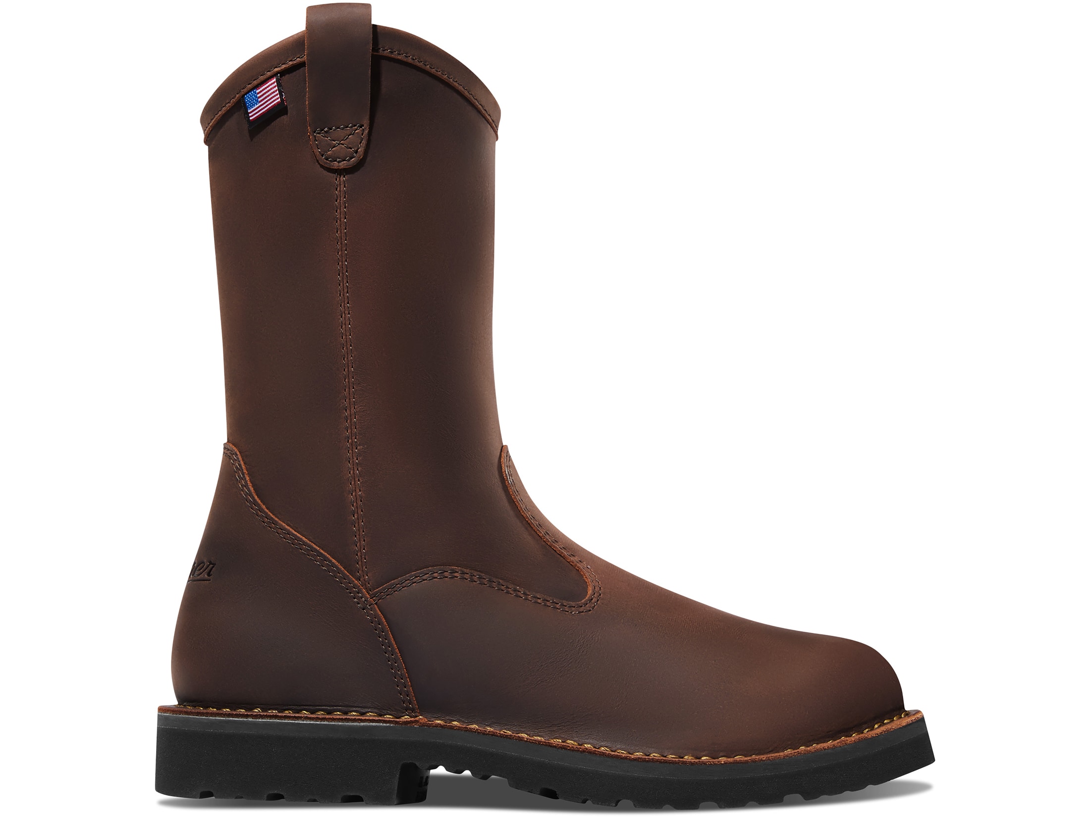 Danner Bull Run Wellington Round Steel Toe 11 Work Boots Leather Brown