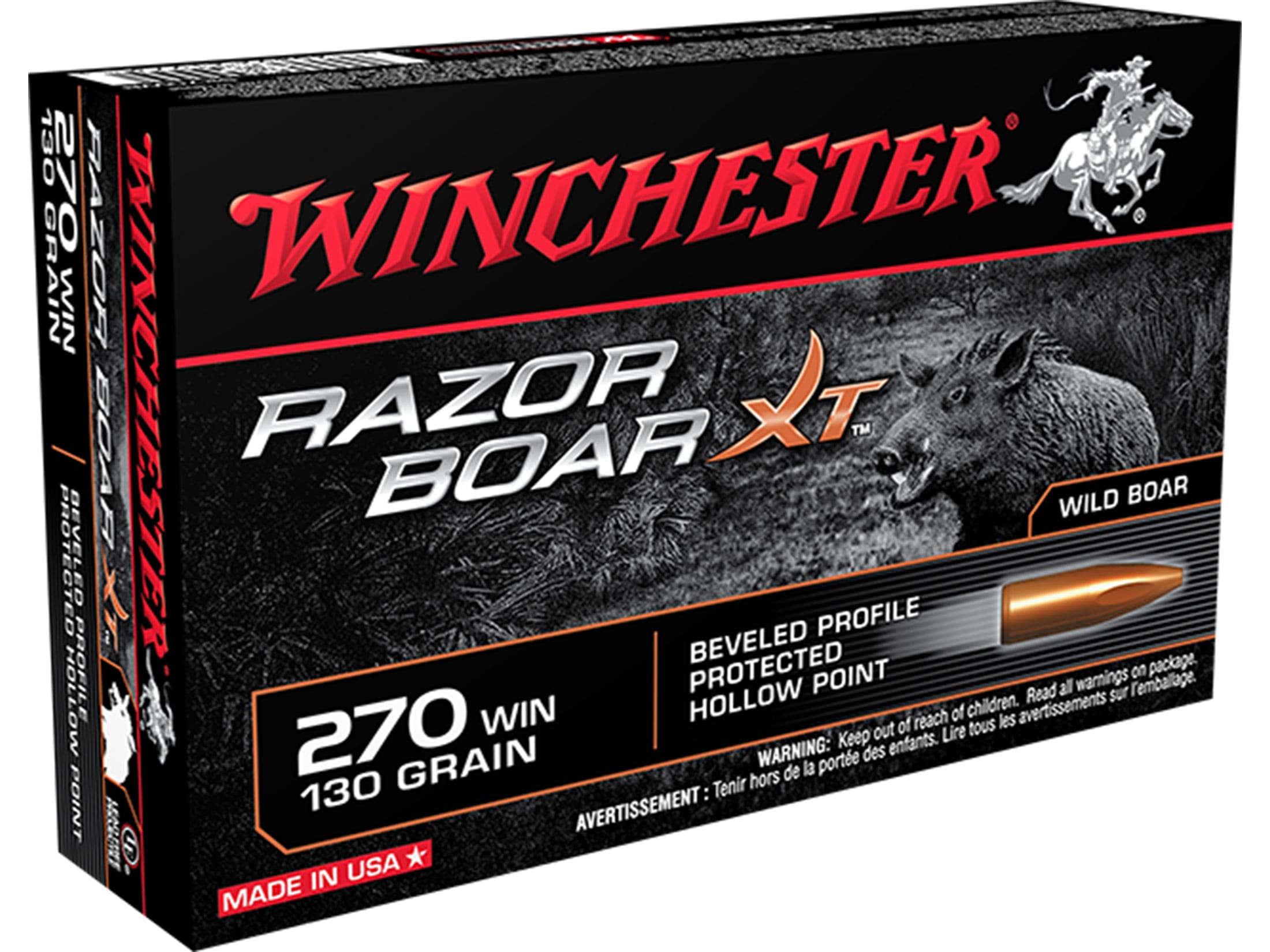 Winchester Razor Boar XT 270 Winchester Ammo 130 Grain Solid Hollow