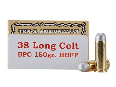 Ten-X Cowboy Ammo 38 Long Colt 150 Grain Lead Hollow Base Flat Point