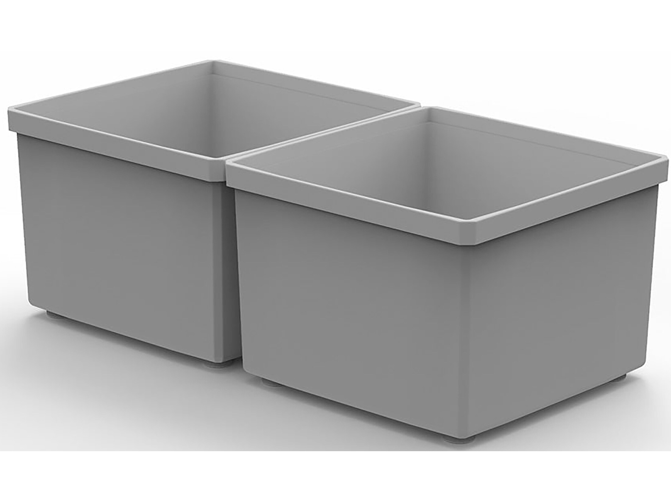 Buzbe Utility Box Customizable Bin 2x2 Deep Light Gray 2pk