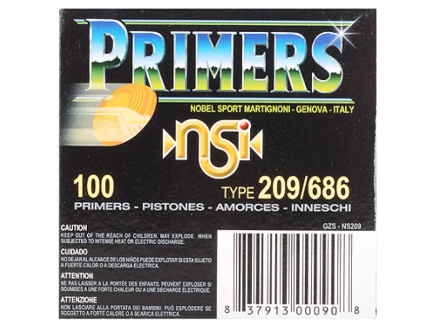 NobelSport Primers #209 Shotshell Case of 5000 (50 Trays of 100)