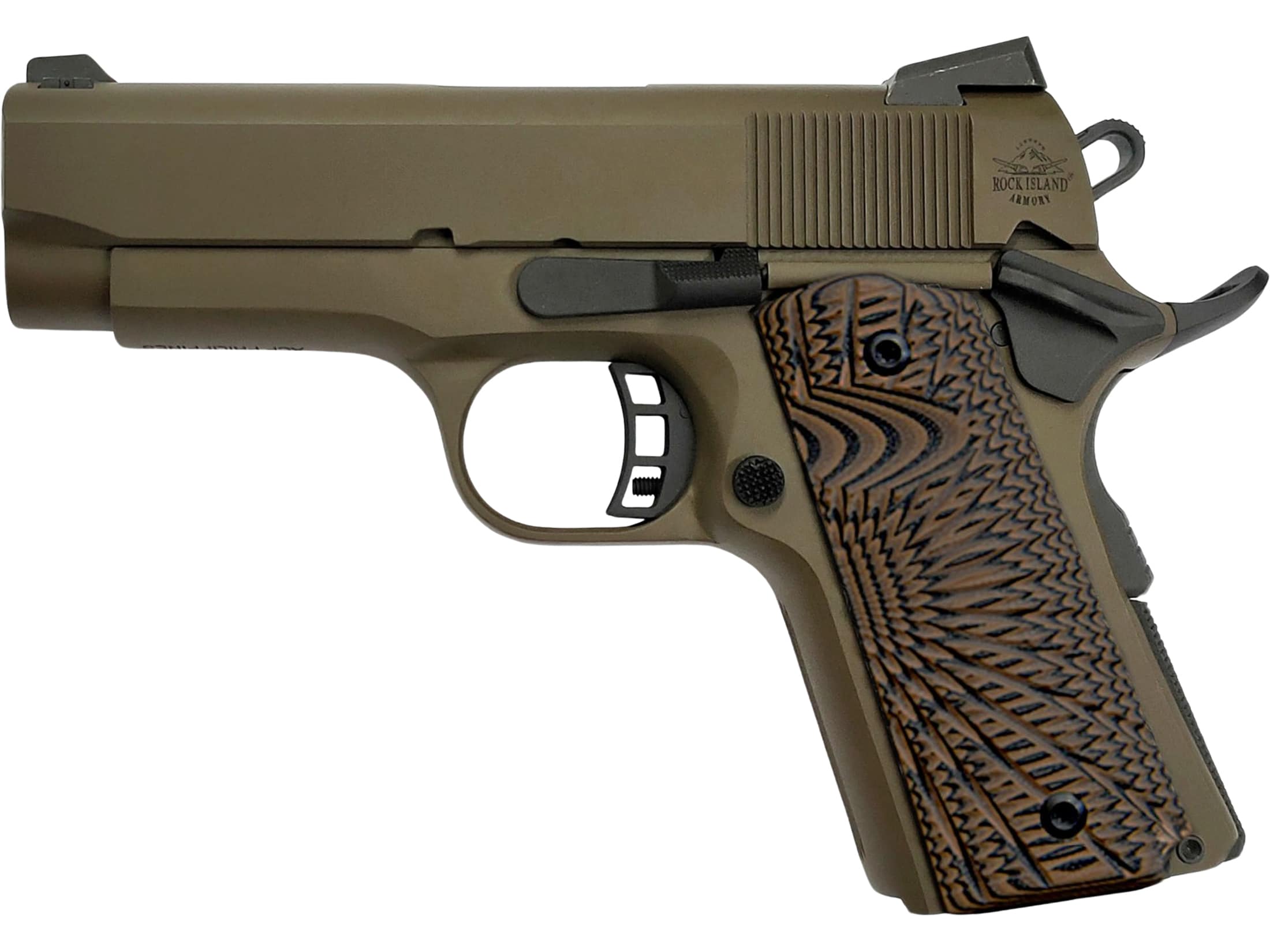 Armscor Rock Island M1911-A1 45 ACP Pistol 4.25 Barrel 7+1 Round Brown