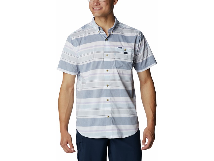 Columbia Men's PFG Super Bonefish Short Sleeve Shirt Carbon Reel