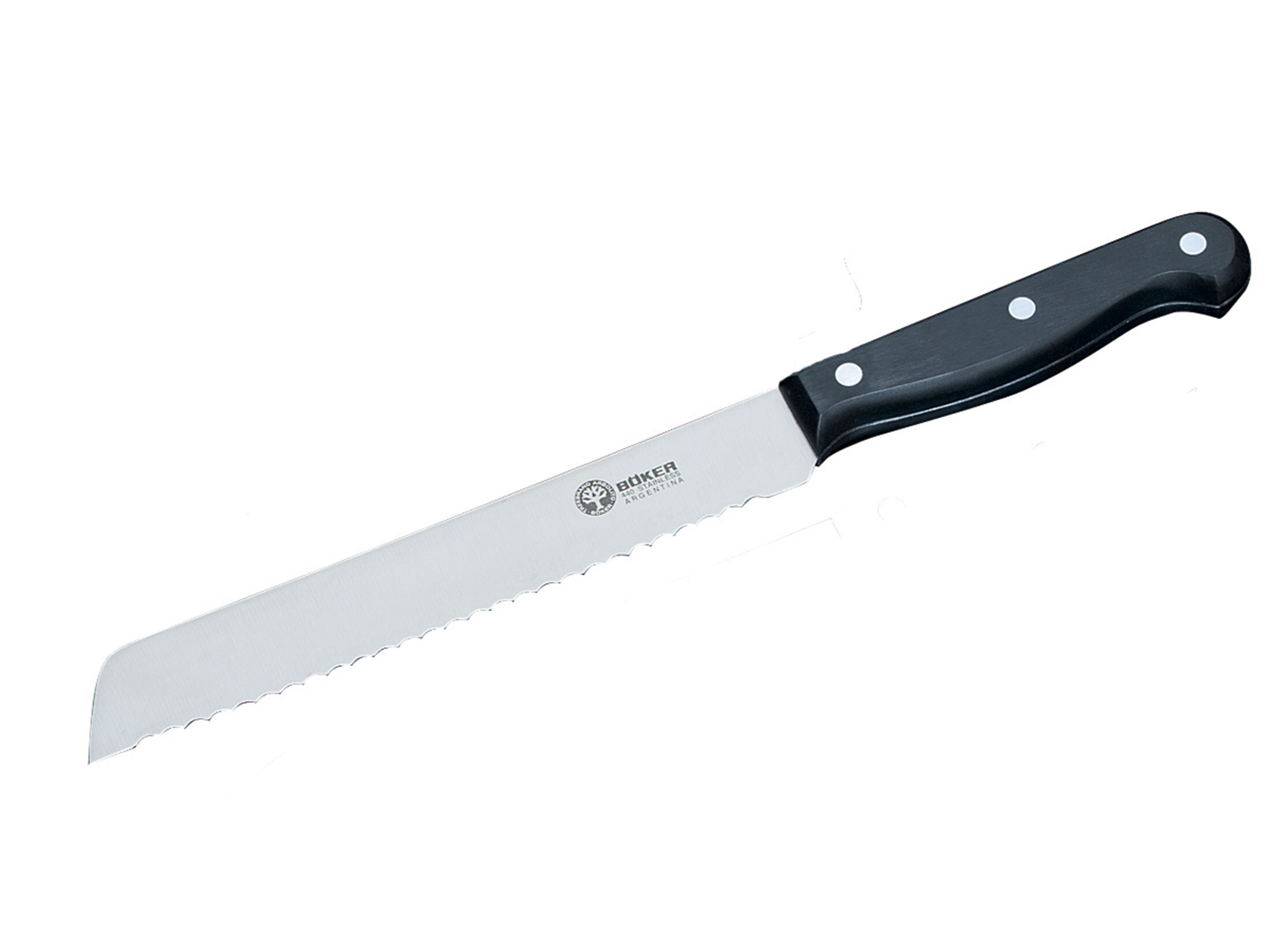 Boker Arbolito Classic Bread Knife 8 440 SS Blade Delrin Handle Black