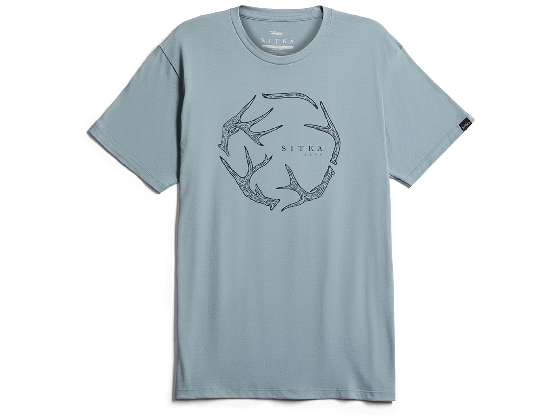 Sitka Gear Men's Antler Evo Short Sleeve T Shirt Flint Blue XL