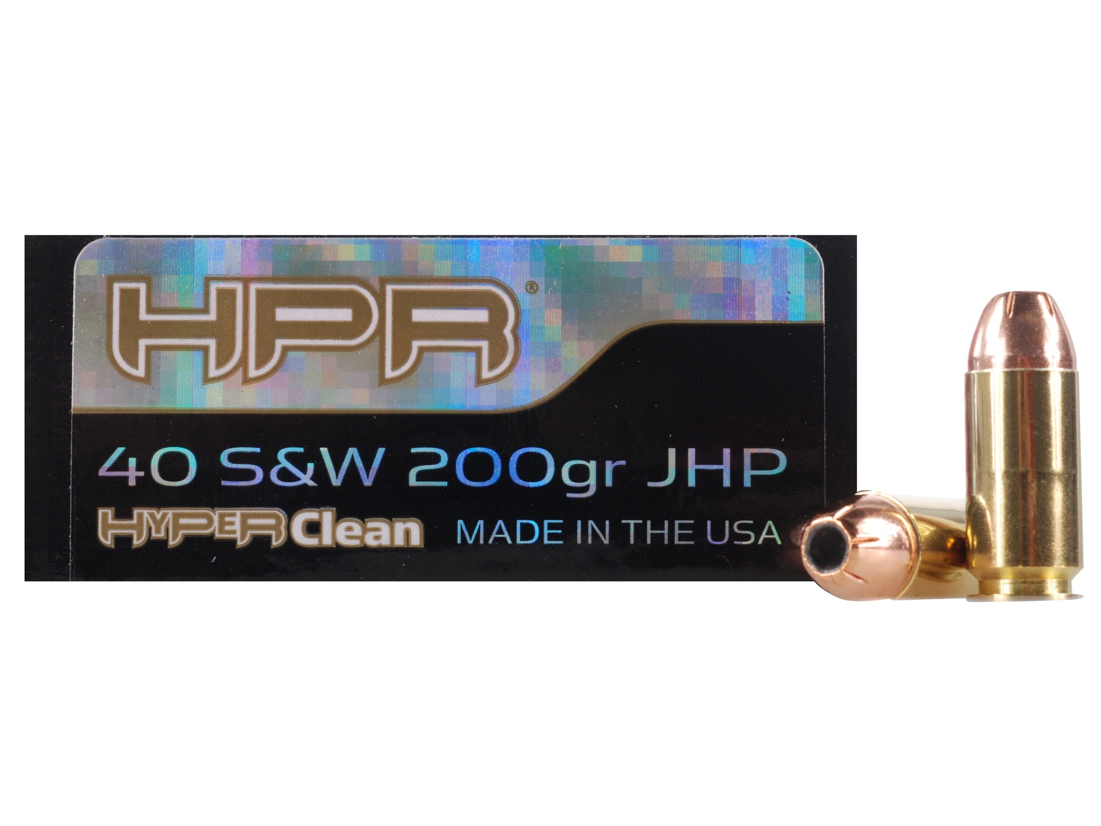HPR Ammo HyperClean 40 S&W Ammo 200 Grain Hornady XTP Jacketed Hollow