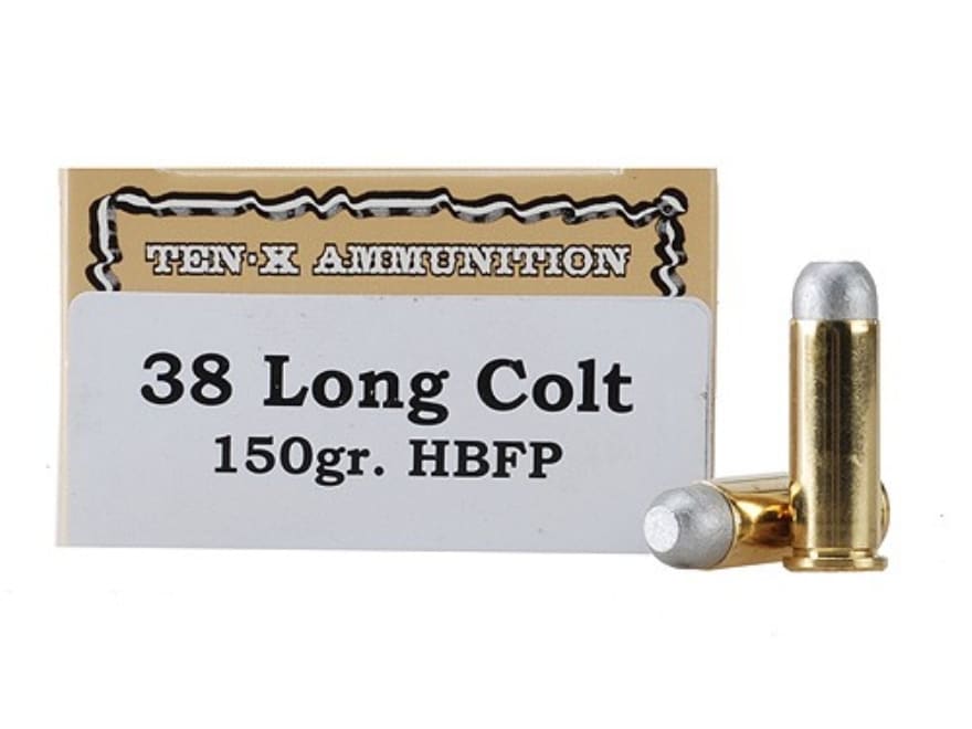 Ten-X Cowboy 38 Long Colt Ammo 150 Grain Flat Nose Box of 50