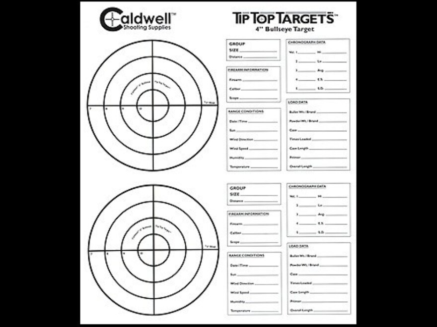 Caldwell Tip Top Target 4 Bullseye 100PK
